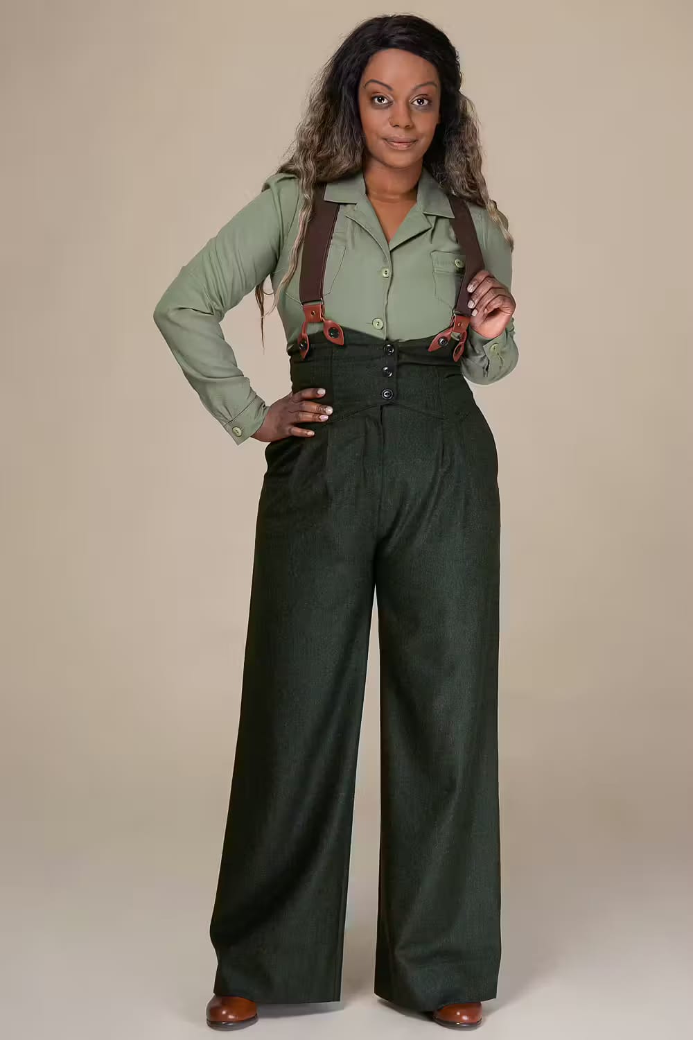 Miss Fancy Pants Slacks in Waldgrün | Emmy Design – Bright House Vintage