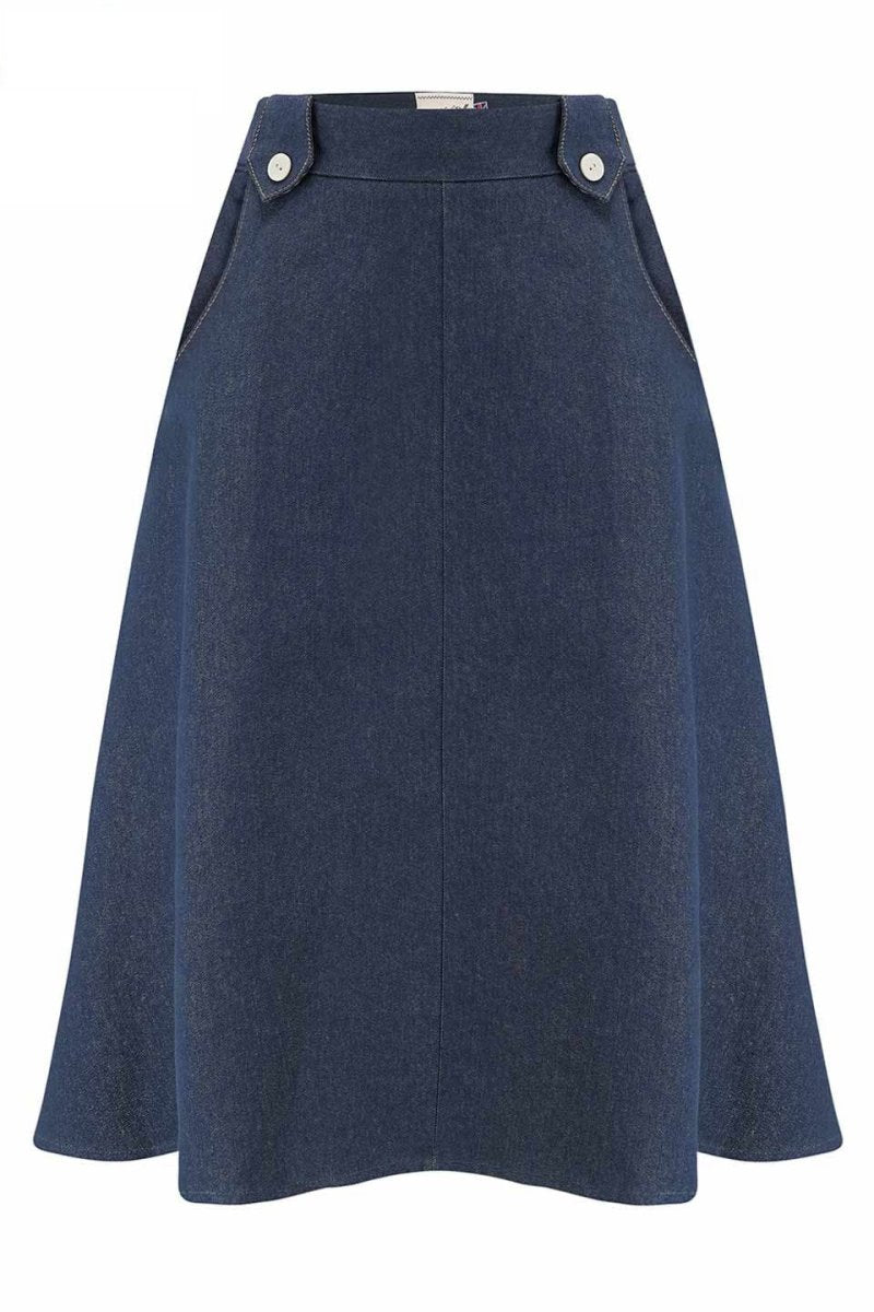 Monroe Skirt in Denim | Weekend Doll – Bright House Vintage